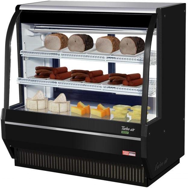 Turbo Air - 48" Black Curved Glass Refrigerated Deli Case - TCDD-48H-B ...